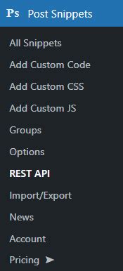 REST API Post Snippets