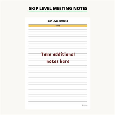 Skip Level Meeting Questions Template Techtello Products