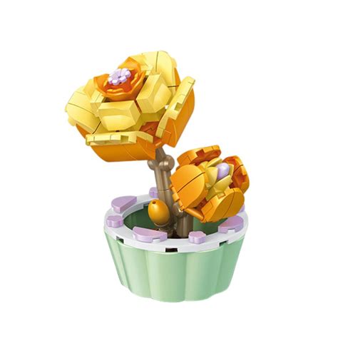 Ztgd Building Blocks Potted Plant Multi Styles Educational Assembly Diy