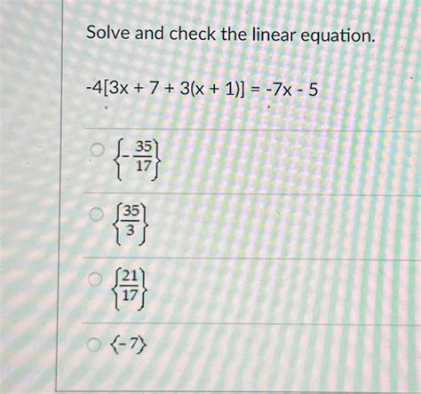 solved solve and check the linear