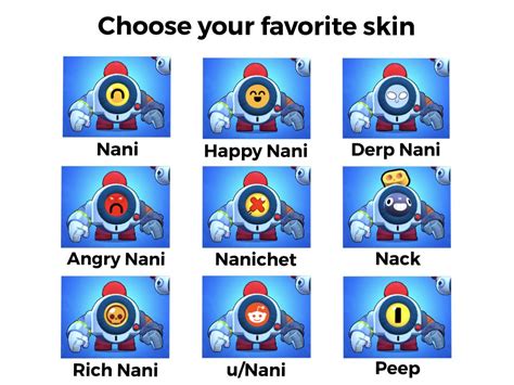 Choose Your Favorite Skin Nani Edition R Brawlstars