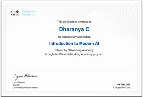 Ai Machinelearning Artificialintelligence Cisconetworkingacademy… Dharanya C