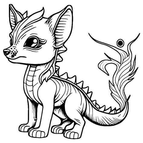 Wolf Dragon Coloring Page