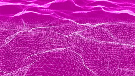 Futuristic 3d Plexus Bright Waving Terrain Animation Abstract Technology Background With