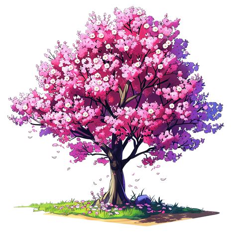 Premium Photo Cartoon Cherry Tree Isolated On A White Background