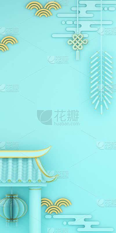 灯笼中国三维图形幸福焰火传统春节传统节日大门背景