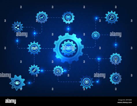 Cog Technology Background Multiple Sizes With Technical Icons It Conveys The Propulsion Of