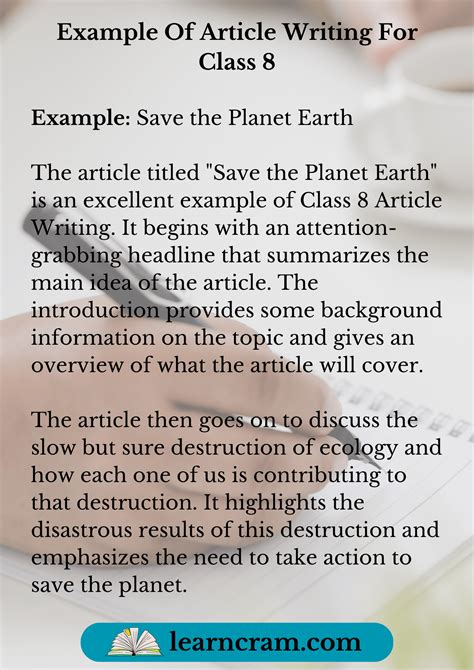 Article Writing Format Class 8 Examples Questions Learn Cram