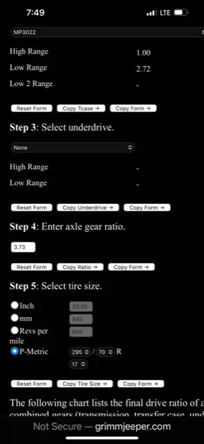 Grimmjeeper Gear Ratio Calculator Jeep Gladiator Jt News Forum
