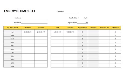 Excel Time Tracking Template