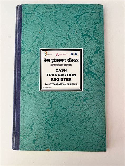 Csc Axis Bank Bc Daily Cash Transaction Register Book