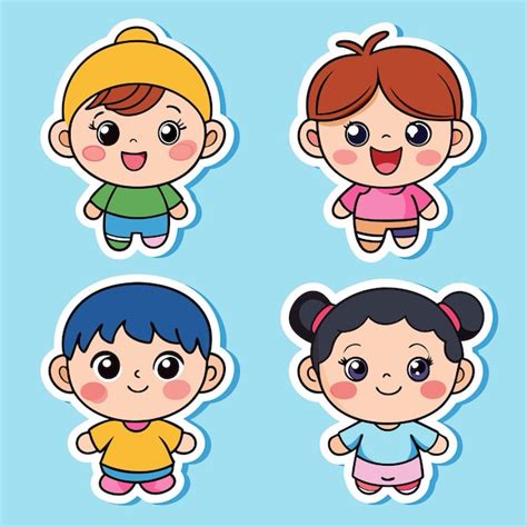 Cute Stickers Premium Ai Generated Vector