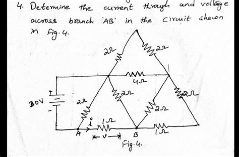 Determine The Current Through And Vollage Across Branch Ab In The Circuit Shown