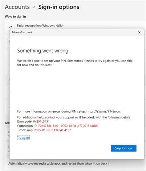 Fixing Windows Hello For Business Pin Setup Error Something Went Wrong
