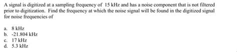 Solved A Signal Is Digitized At A Sampling Frequency Of