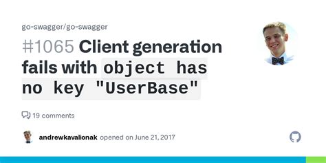 client generation fails with `object has no key userbase ` · issue 1065 · go swagger go