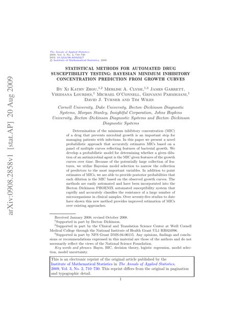 Pdf Statistical Methods For Automated Drug Susceptibility Testing Bayesian Minimum Inhibitory