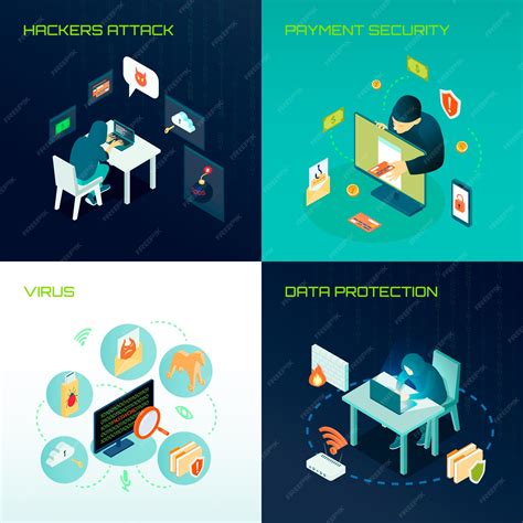 Free Vector Hacker Isometric Design Concept