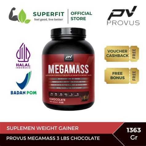Jual Provus Mega Mass 3lb 1363 Gram Weight Gainer Bpom Shopee Indonesia