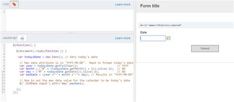 Prevent User From Selecting Date Greater Than Today Laserfiche Answers