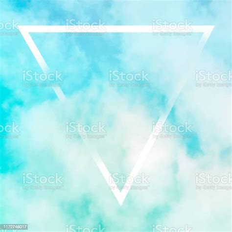 따옴표에 대한 벡터 추상 디자인 템플릿 부드러운 구름과 삼각형 프레임청록 파란색 하늘 배경 복사 공간이있는 텍스처 0명에 대한 스톡 벡터 아트 및 기타 이미지 Istock