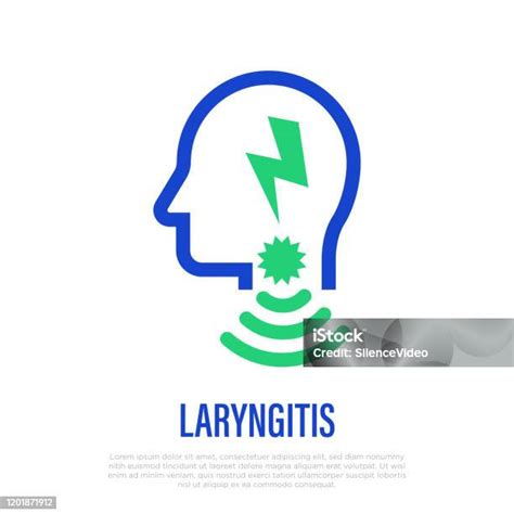 후두염 목구멍 얇은 선 아이콘에 통증 독감 그립 인플루엔자 의료 및 의료 벡터 그림 감기와 독감에 대한 스톡 벡터 아트 및 기타 이미지 Istock