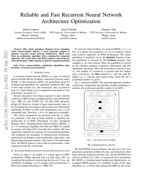 Pdf Reliable And Fast Recurrent Neural Network Architecture Optimization