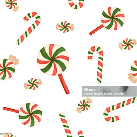 크리스마스 사탕 지팡이 롤리팝 디지털 종이 달콤한 매끄러운 패턴 새해 배경 선물 포장 포장지 디자인 섬유 패턴 0명에 대한 스톡