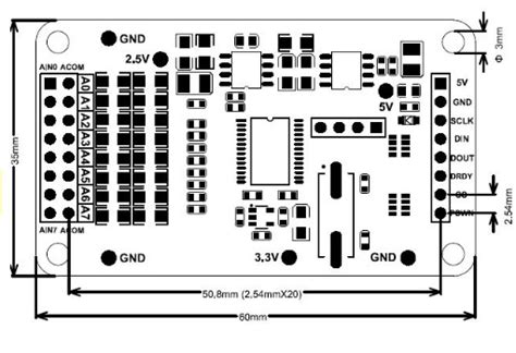ADS1256 24 Bit 8 Channel 30kSPS Low Noise ADC Module