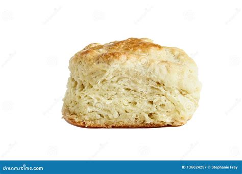 Isolated Buttermilk Southern Biscuit Over White Stock Image Image Of
