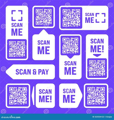 Qr Code Sticker For Payments And Mobile App With Inscription Scan Me Flat Vector Illustration