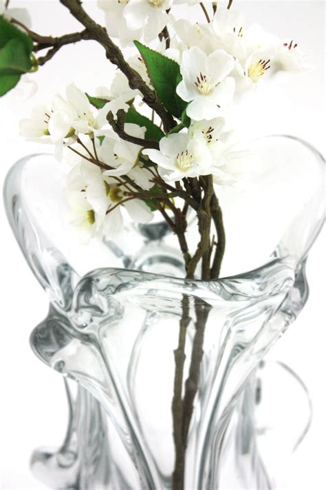 Large Murano Organic Shaped Vase In Clear Glass 1950s For Sale At 1stdibs