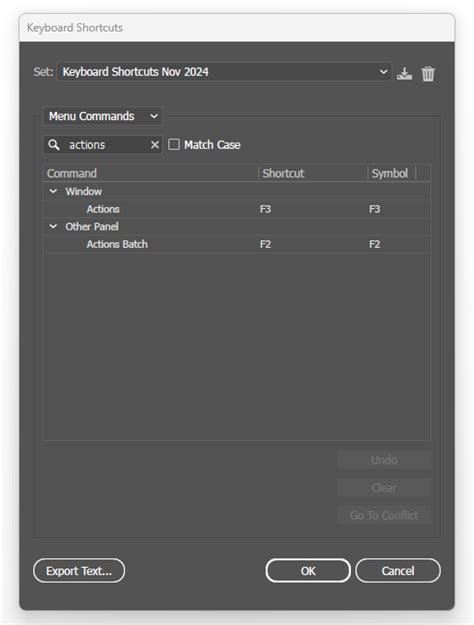 solved can t create custom keyboard shortcuts adobe community 15025578
