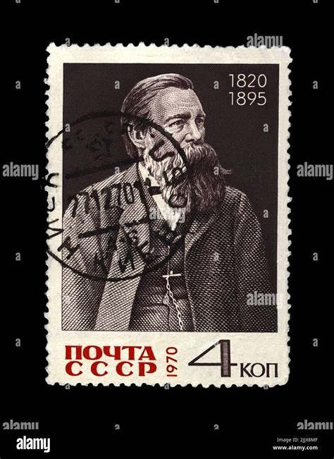 Friedrich Engels 1820 1895 Famous Politician Leader Circa 1970 Canceled Postal Stamp
