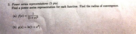 Solved 3 Power Series Representations 5 Pts Function