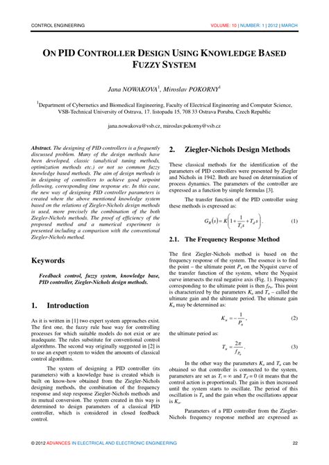 Pdf On Pid Controller Design Using Knowledge Based Fuzzy System