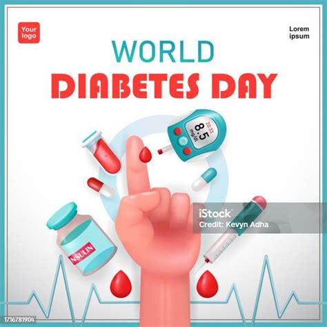 당뇨병의 날 혈당 측정기 인슐린 주사기 및 의약품 건강 및 교육에 적합한 3d 벡터 3차원 형태에 대한 스톡 벡터 아트 및 기타 이미지 3차원 형태 인슐린 간호사