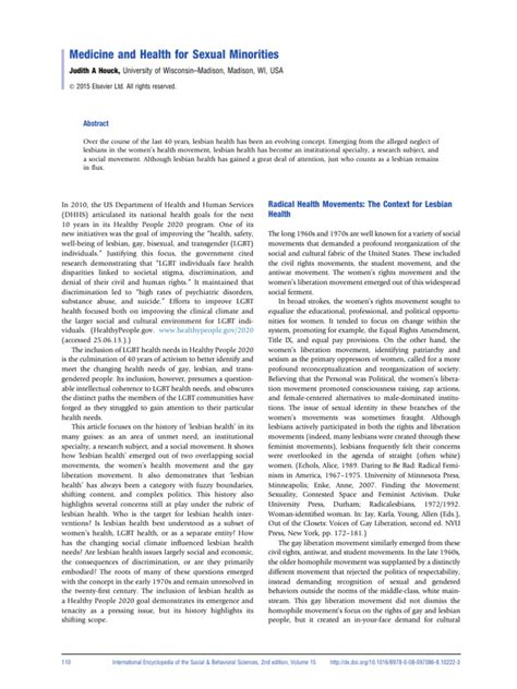 Medicine And Sex Health For Sexual Minorities Pdf Lesbian