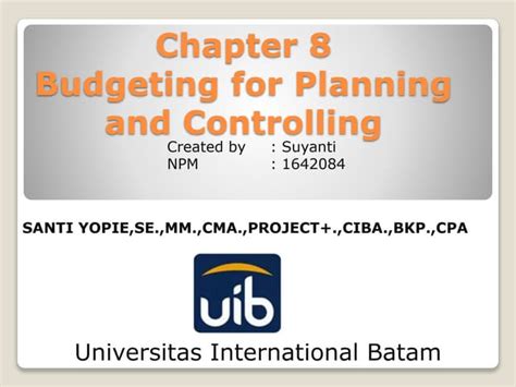 Budgeting For Planning And Control Pptx