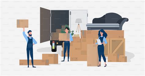 배송 팀 상자가있는 발동기 목록을 가진 소녀 상품의 이동 운송 및 배송을 주제로 한 디자인 요소 격리 벡터 벡터 Unsplash의 상자 이미지