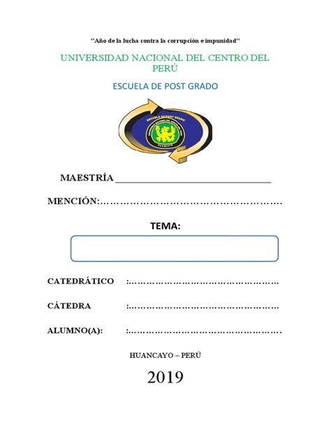 Caratula Uncp Ii Pdf Science