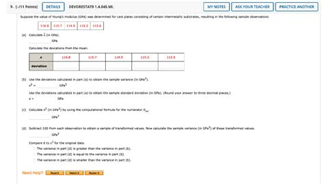 Solved Calculate The Deviations From The Mean B Use The Chegg Com