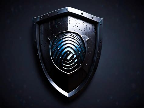 Shield With Fingerprint 3d Icon Model Cartoon Style Concept Render Illustration Premium Ai