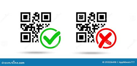 Qr Code Control Icon Check Mark And Cross Stock Vector Illustration