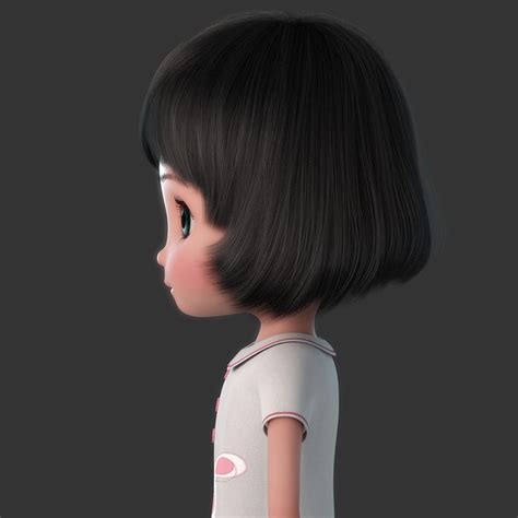Cartoon Rigged Girl 3d Model Turbosquid 1214334