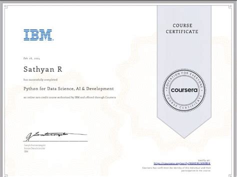 Finished Python For Data Science Ai And Development Course Sathyan R Posted On The Topic