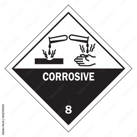 Hazard Symbol Un Class 8 Corrosive Substance Vector Illustration