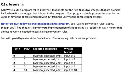 SOLVED Q3a Byseven S 20 Write A MIPS Program Called Byseven S That
