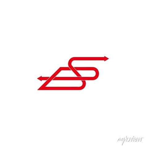 Letter Ps Linked Geometric Arrows Lines Swoosh Logo Vector • Wall Stickers Ps Grey Grey