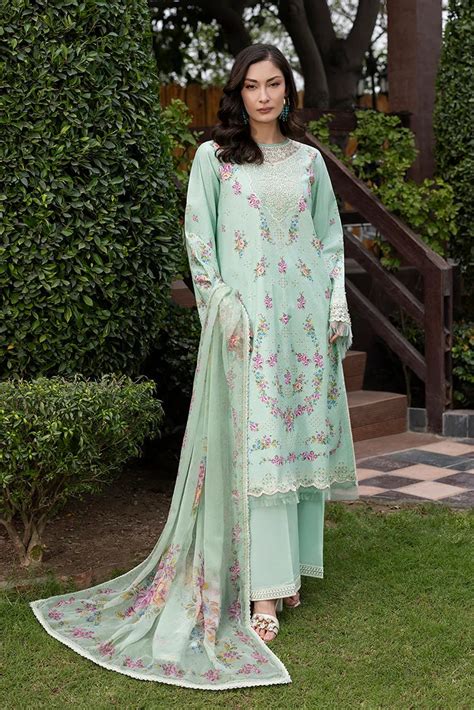 Ellena 3 Pc Unstitched Embroidered Lawn Suit Raja Sahib Intl